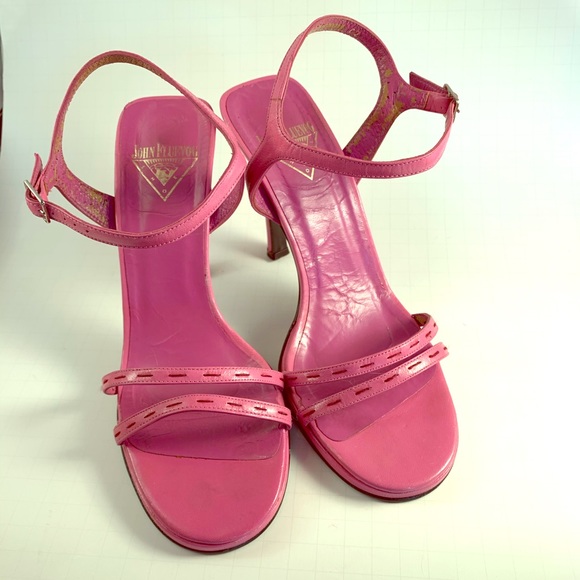 John Fluevog | Shoes | Vintage John Fluevog Strappy Sandals Hot Pink ...